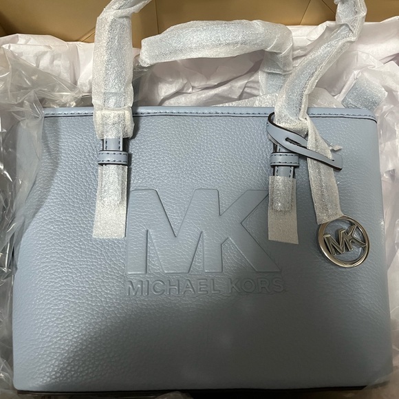 Michael Kors | Bags | New Michael Kors Pale Blue Tote Bag Authentic ...